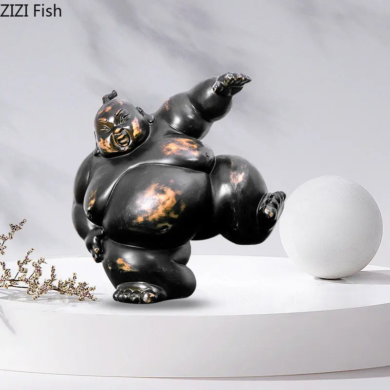 Sumo-Wrestler-Black-Figures-Statue-Sumo-Wrestling-Crafts-Character ...
