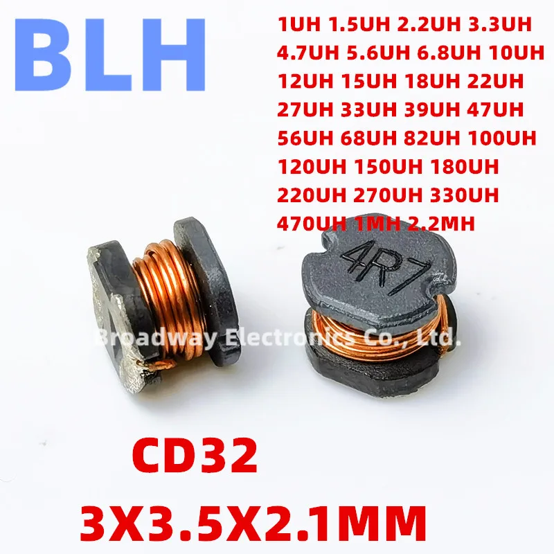 20PCS-CD32-SMD-Patch-Power-Inductor-82UH-820-100UH-101-120UH-121-150UH ...