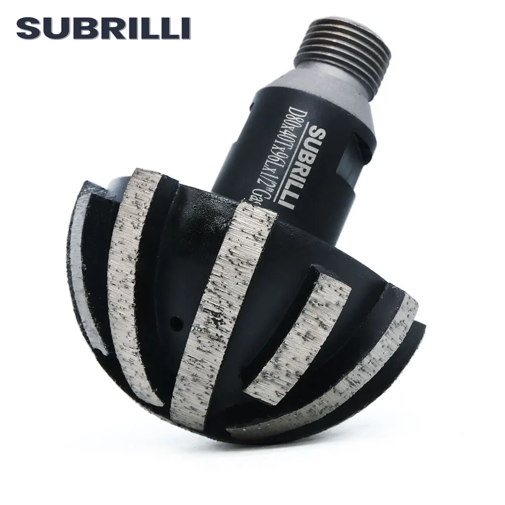SUBRILLI D80mm Diamond Segmented Ball Head Mill Bits Grinding wheel ...
