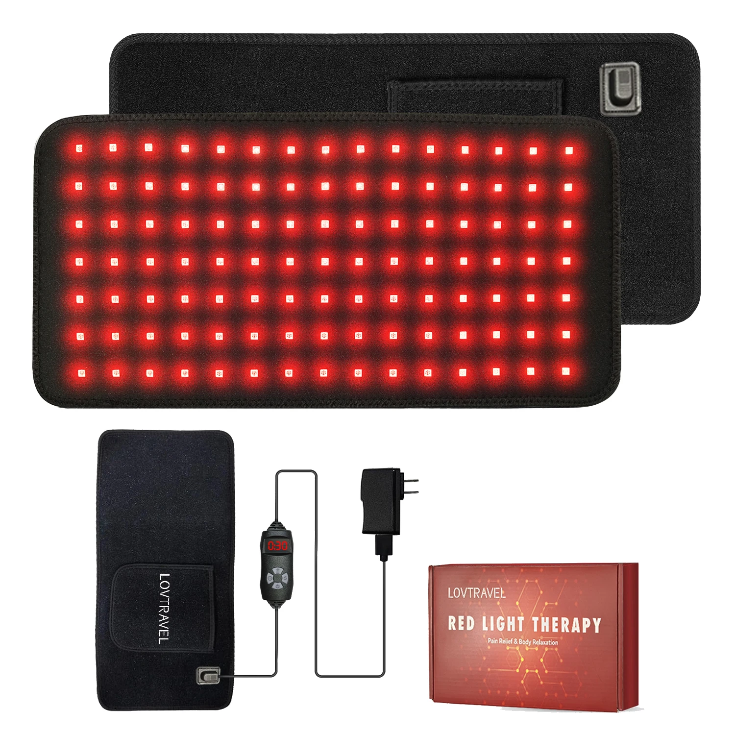 LOVTRAVEL-105pcs-LEDs-Red-Light-Therapy-Pad-660nm-850nm-Near-Infrared ...