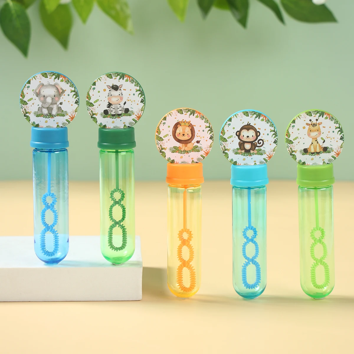 Jungle-Animals-Bubble-Wand-with-Sticker-Jungle-Safari-1st-Birthday ...