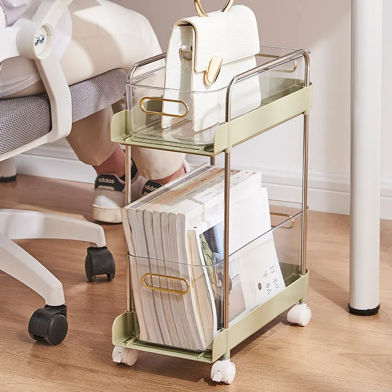 Transparent-Trolley-Shelf-Luxury-Organizer-Cart-Office-Holder-under ...