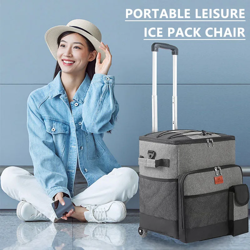 Folding-Cooler-Box-With-Pole-Camping-Thermal-Cooler-For-Drinks-Lunch ...