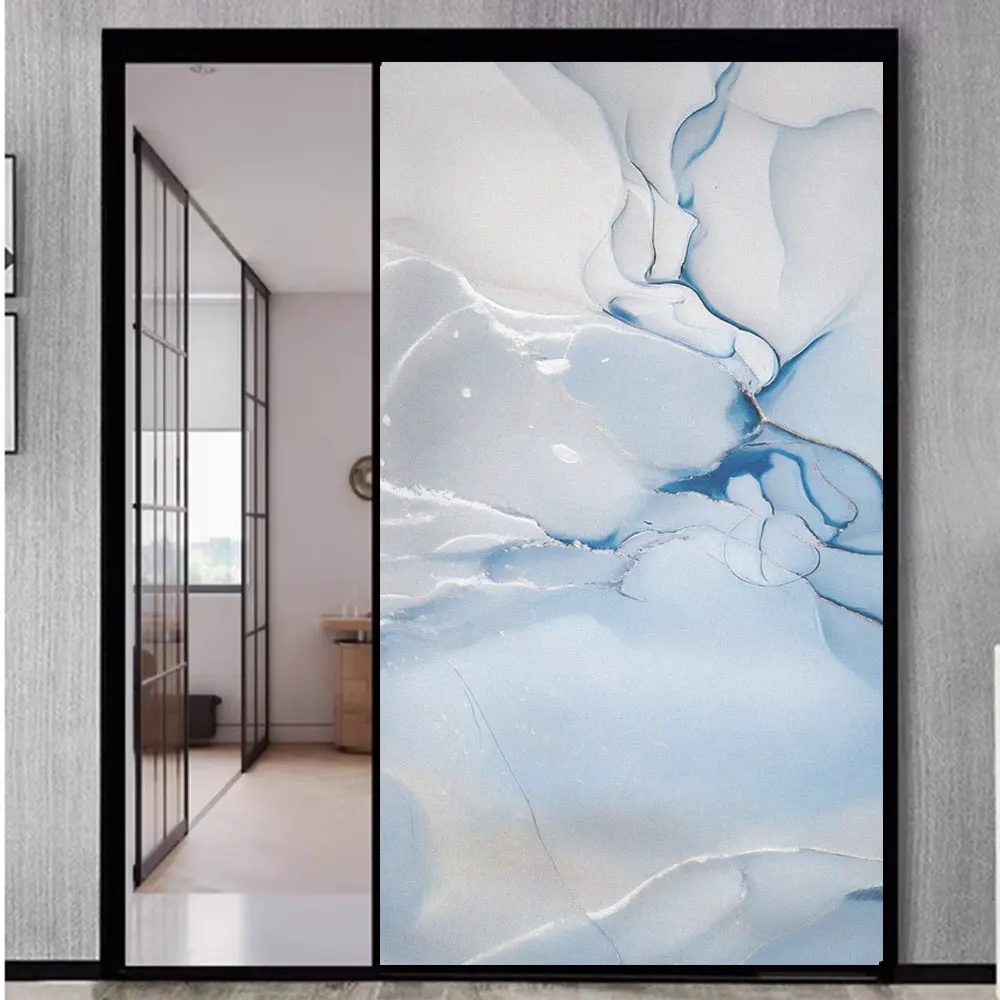 Marble Pattern Privacy Window Film Non-glue Static Cling Glass Door ...