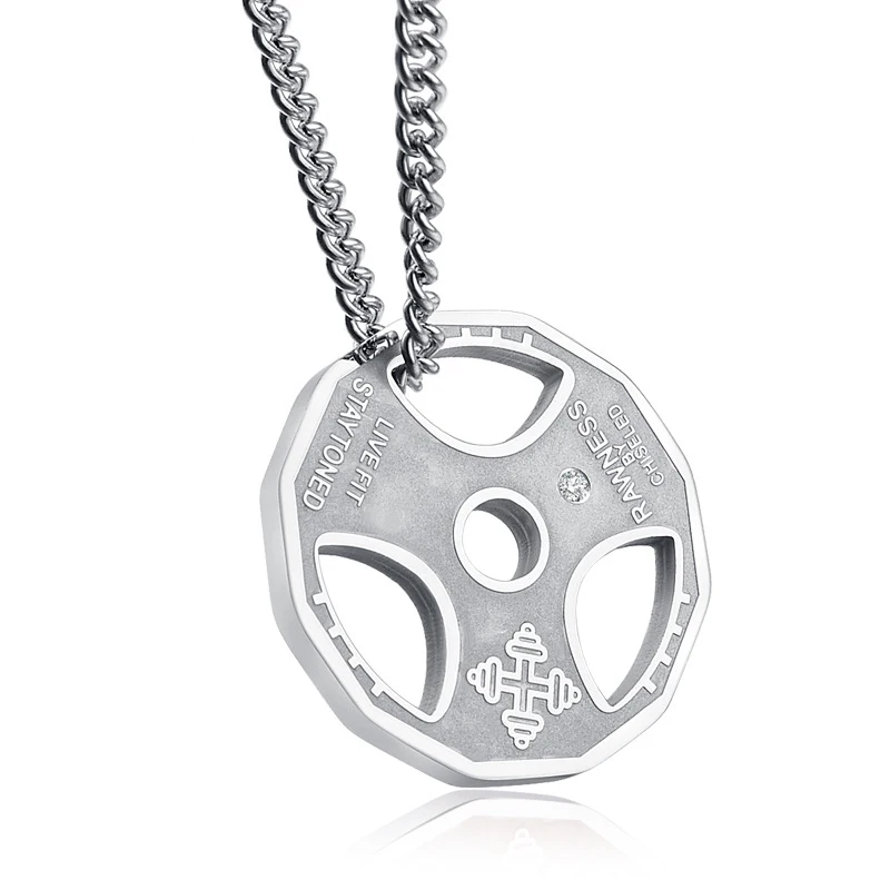 Men-s-Fitness-Gym-Necklace-Weight-Plate-Barbell-Dumbbell-Pendant ...