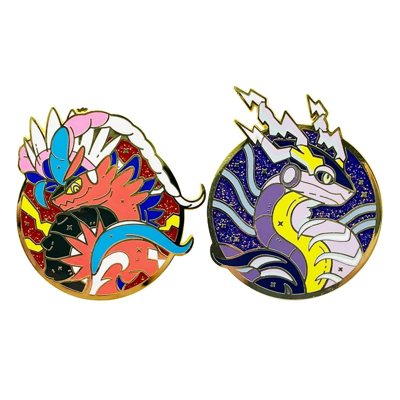 Pokemon Miraidon Koraidon Metal Pins Brooch Cartoon Kawaii Badge Anime ...