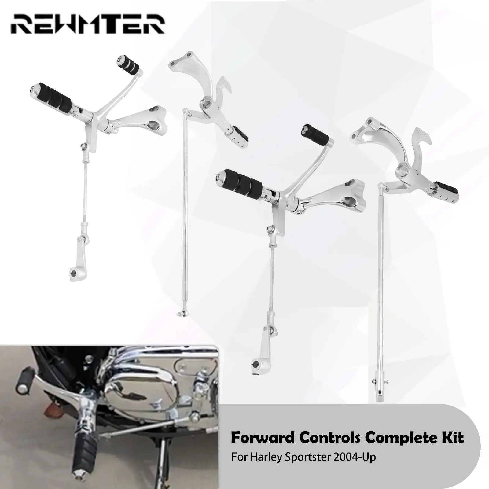 Motorcycle-Forward-Controls-Complete-Kit-Foot-Pegs-Levers-Linkages ...