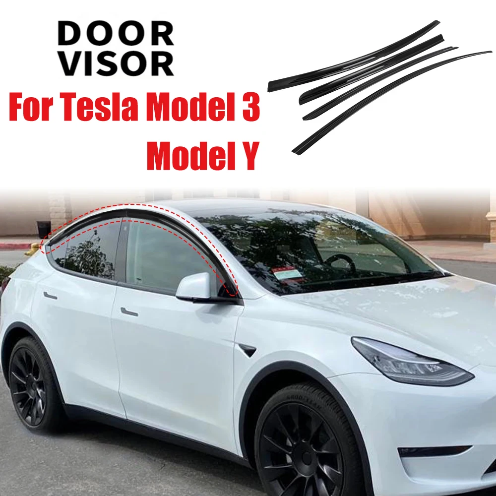 For-Tesla-Model-3-Model-Y-Vent-Deflector-Ventshade-Ventvisor-Side ...