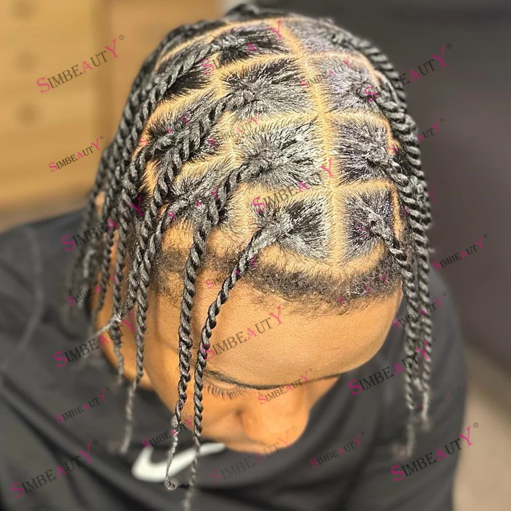 Natural-Hairline-Durable-Thin-Skin-Base-Afro-Male-Hairstyle-Twisted ...