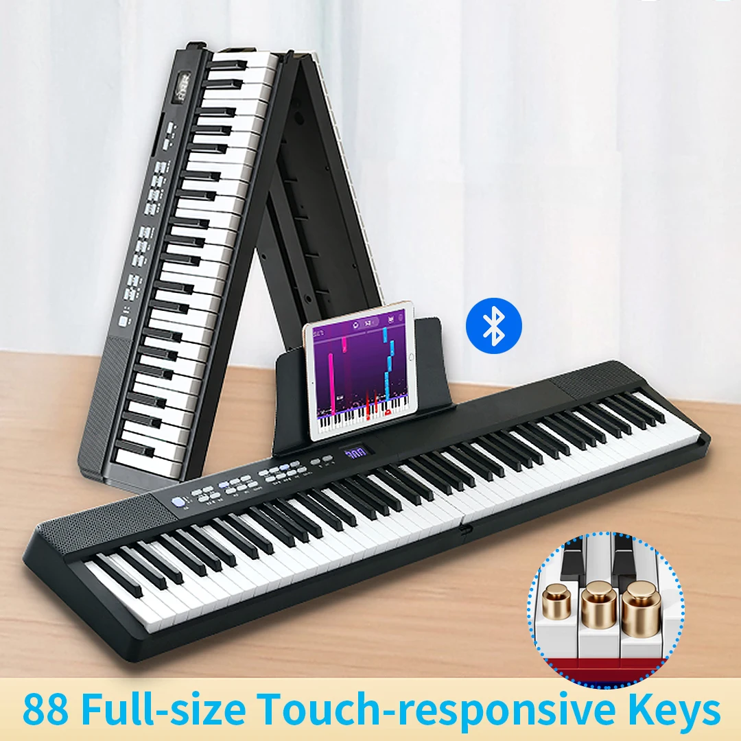 Teclado-Musical-Dobr-vel-Profissional-Controlador-Midi-Piano-Eletr-nico ...