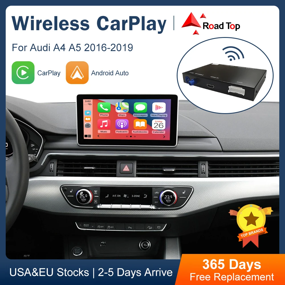 Road Top Wireless CarPlay for Audi A4 B9 A5 Q5 Q7 2016-2019, with ...