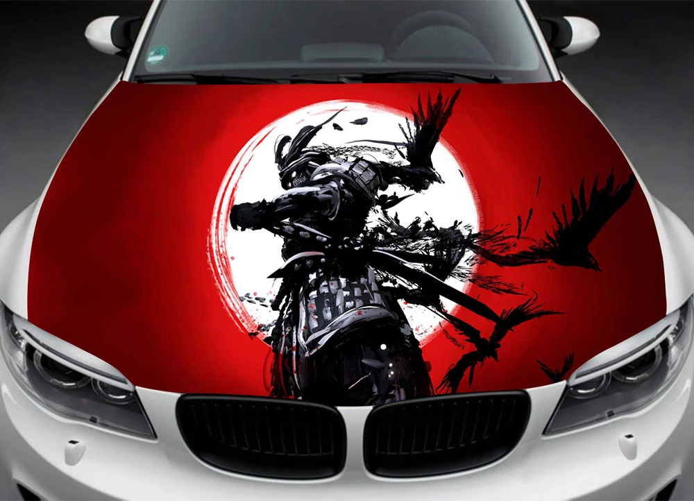 Samurai Car Sticker Japanese Vehicle Painting Hood Sticker Vinyl Wrap ...