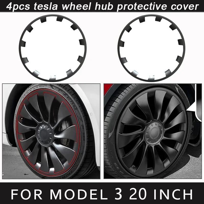 4PCS-Car-For-Tesla-Model-3-Accessories-20Inch-Vehicle-Wheel-Rims-Edge ...