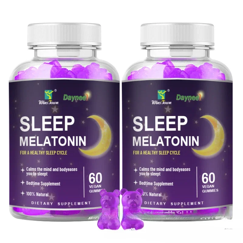2-Bottle-120-Gummies-Sleep-Melatonin-Gummies-Quick-Sleep-Candy-Heathy ...