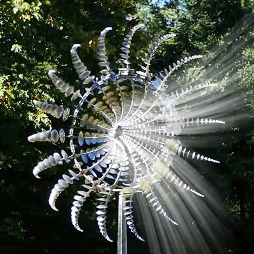 Unique-And-Magical-Metal-Windmill-Solar-Wind-Spinner-Kinetic-Metal-Wind ...