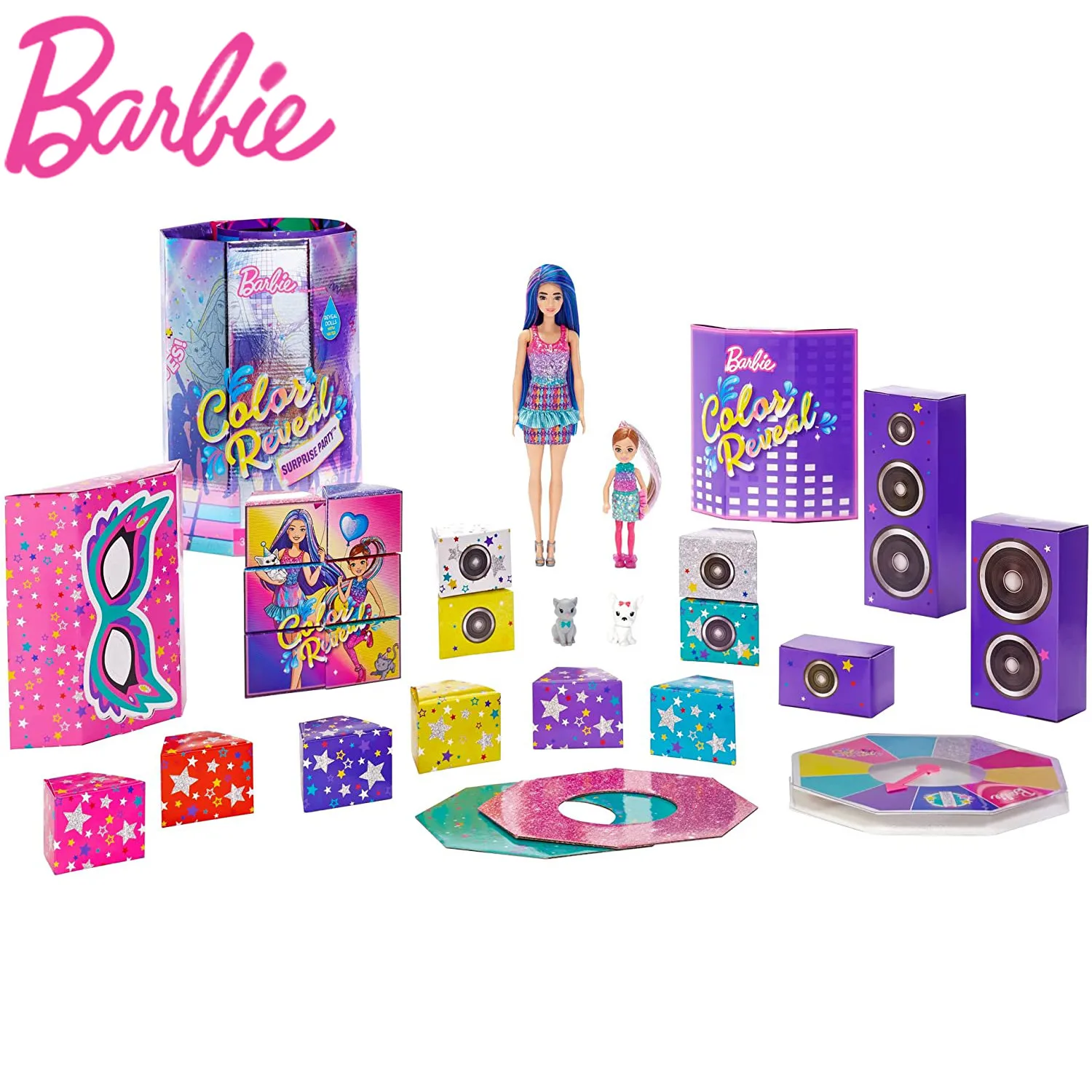 Barbie Color Reveal Surprise Party Set With 50+ Surprises Dance Party ...