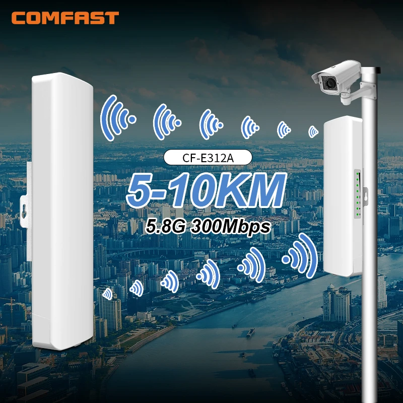 COMFAST 5KM 5GHz 300Mbps Outdoor CPE Wifi Access Point Wireless Wi Fi ...