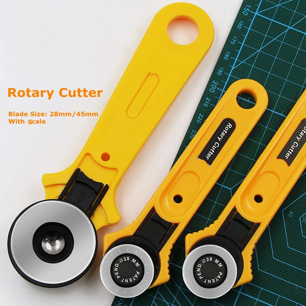 28mm-45mm-Rotary-Cutter-Patchwork-Roller-Wheel-Round-Knife-With-Scale ...