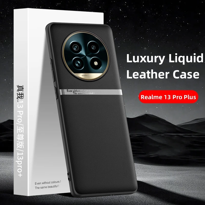 For Realme 13 Pro Plus Case Luxury Liquid Leather Skin-friendly Cover ...