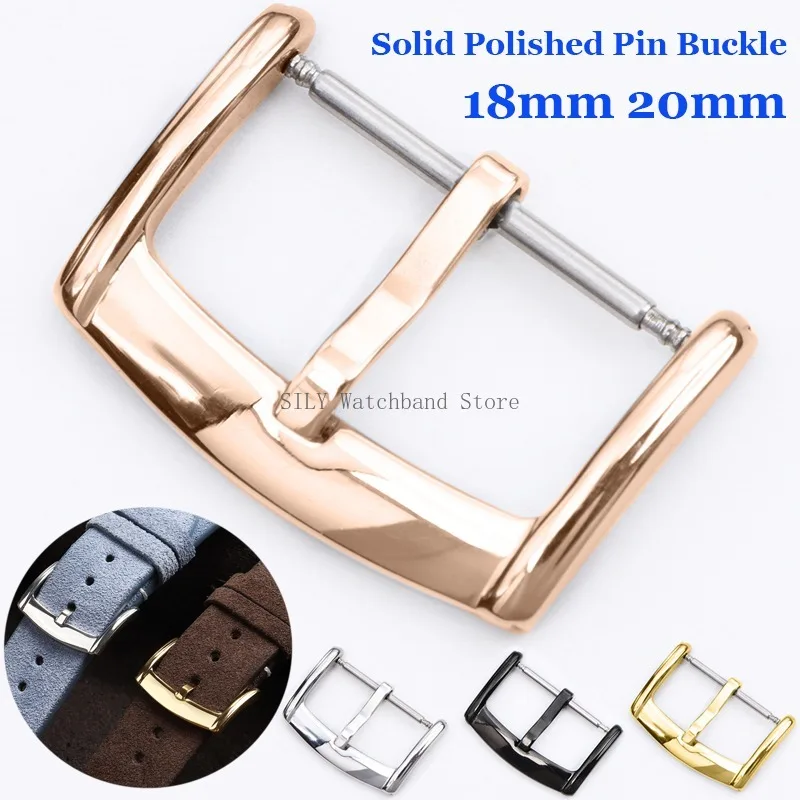 Watch Band Stainless Steel Pin Buckle 316L Metal Strap Clasps 18mm 20mm ...