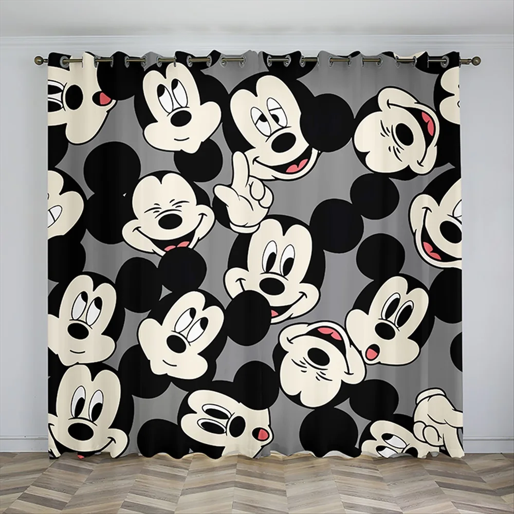Disney Mickey Mouse 3D Blackout Curtains Bedroom Living Room Window ...