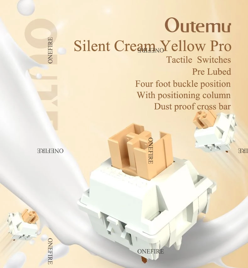 Outemu Silent Cream Yellow Pro Переключатели | AliExpress