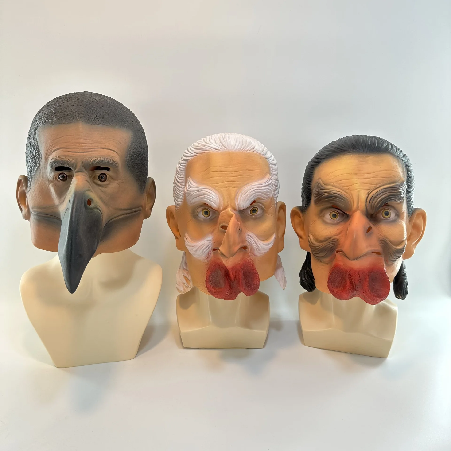 Halloween-Cosplay-Head-Set-Celebrity-Rooster-Mask-Old-Man-Head ...