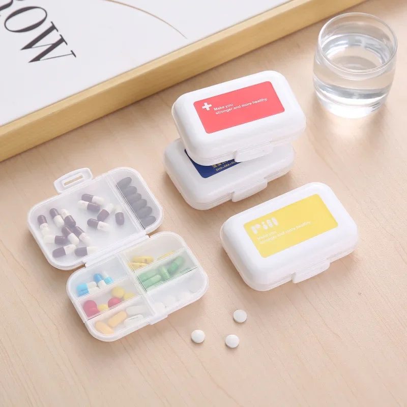 Mini Portable Pills Organizer Case 8 Grids PillBox Tablet Storage ...