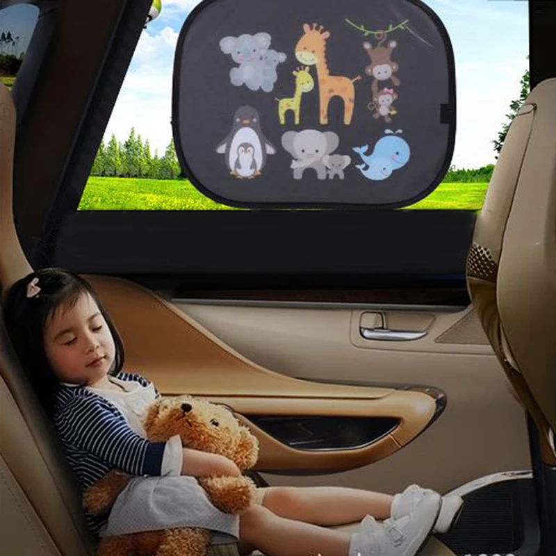 2PCS Car SunShade for Baby Kids Children Window UV Sun Shades Animal ...