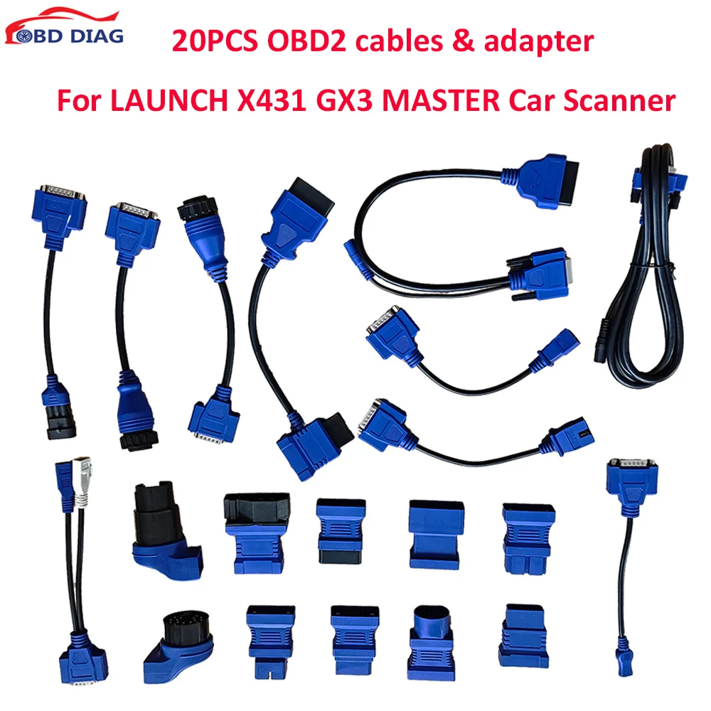 20PCS-OBD2-Cables-Adaptors-For-LAUNCH-X431-GX3-MASTER-Auto-Scanner ...