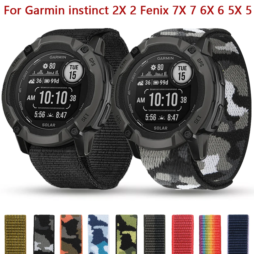 Nylon Strap Watchband For Garmin instinct 2X 2 26mm 22mm Smart Watch ...
