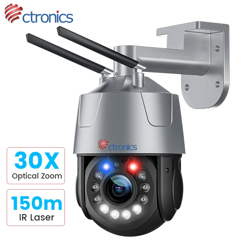 Ctronics 30x Zoom PTZ Security Camera 5MP Outdoor Smart Tracking IP ...