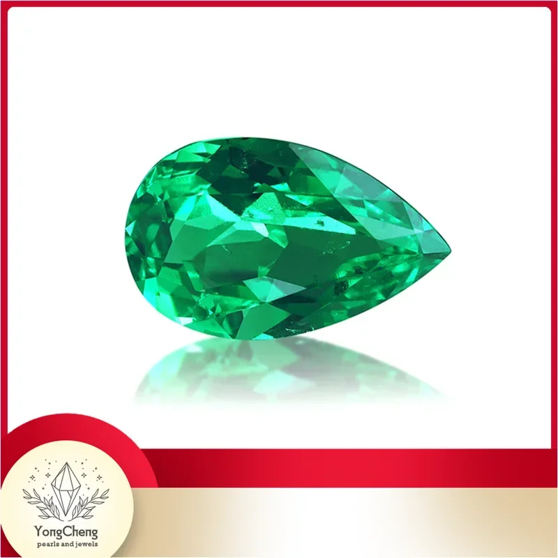 Top-Lab-Grown-Pear-Shape-Columbia-Esmeralda-Pedra-preciosa-cortada-m-o ...