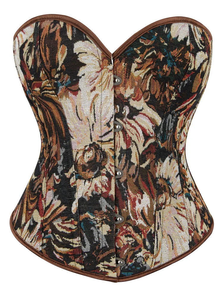 Women-s-retro-courtly-corset-Corset-Monet-oil-painting-style-jacquard ...