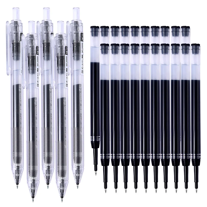 12-Pcs-Gel-Pen-Refill-Set-Black-Ink-0-5mm-Ballpoint-Pens-for-School ...
