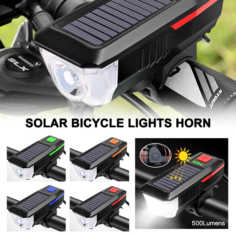 Solar-Bicycle-Light-USB-Rechargeable-Power-Display-MTB-Road-Bike-Front ...