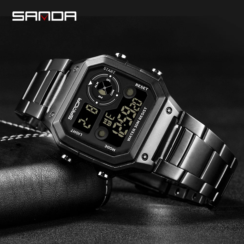 SANDA-square-steel-band-watch-tide-men-s-watch-hip-hop-Retro-Gold ...