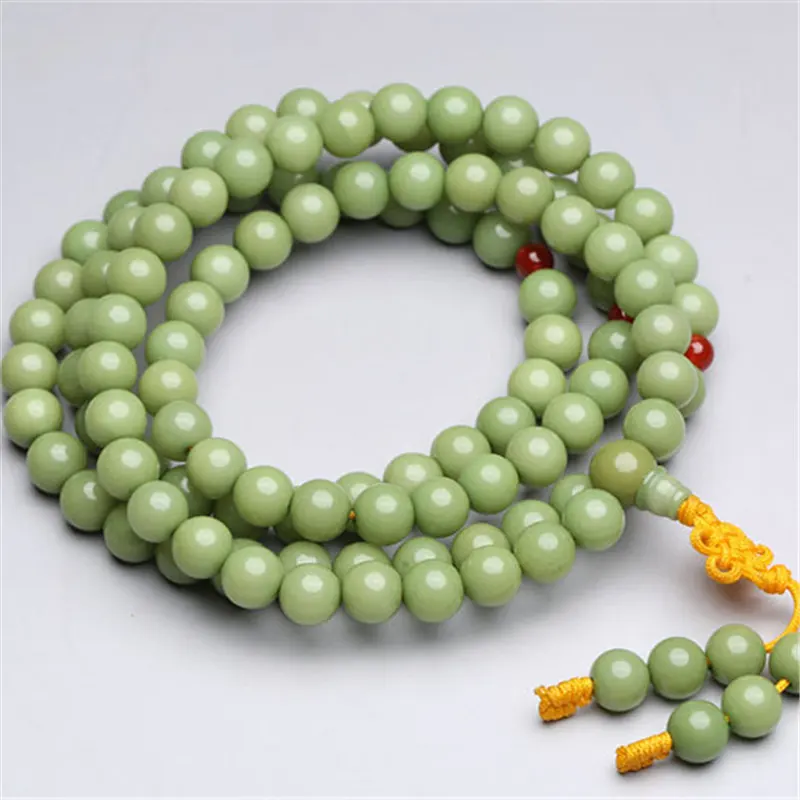 Buddist Bracelets | Prayer Beads | Bodhi Green - Bro685 108 Beads 8x6mm ...
