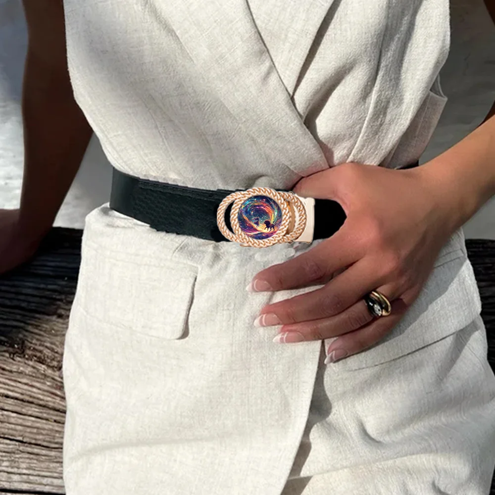 Girl-and-Lion-Automatic-Ratchet-Belt-Buckle-Fashion-Personalized-Waist ...