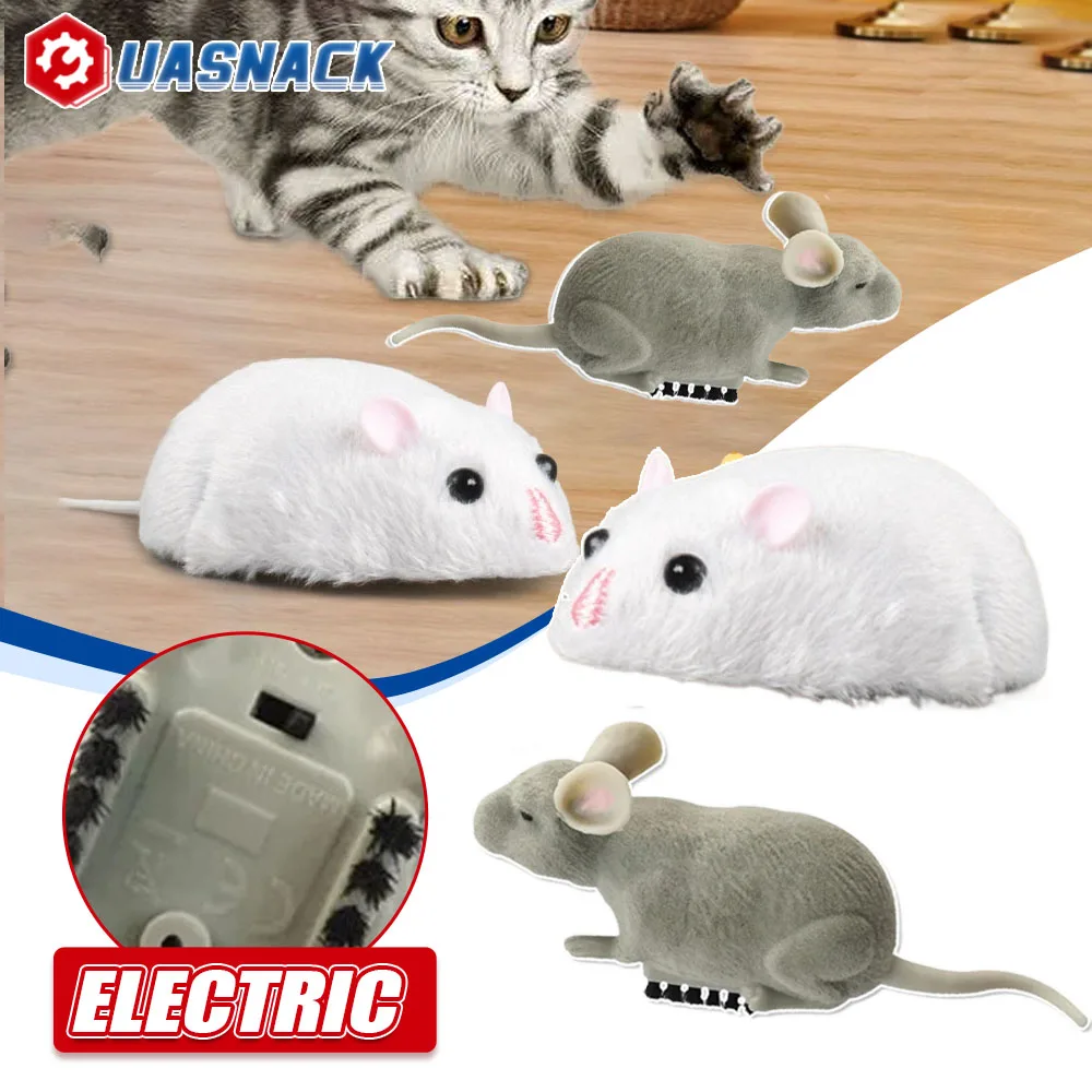 Electric-Mouse-Toys-Cat-Play-Automatic-Escape-Robot-Vibration-Crawling ...