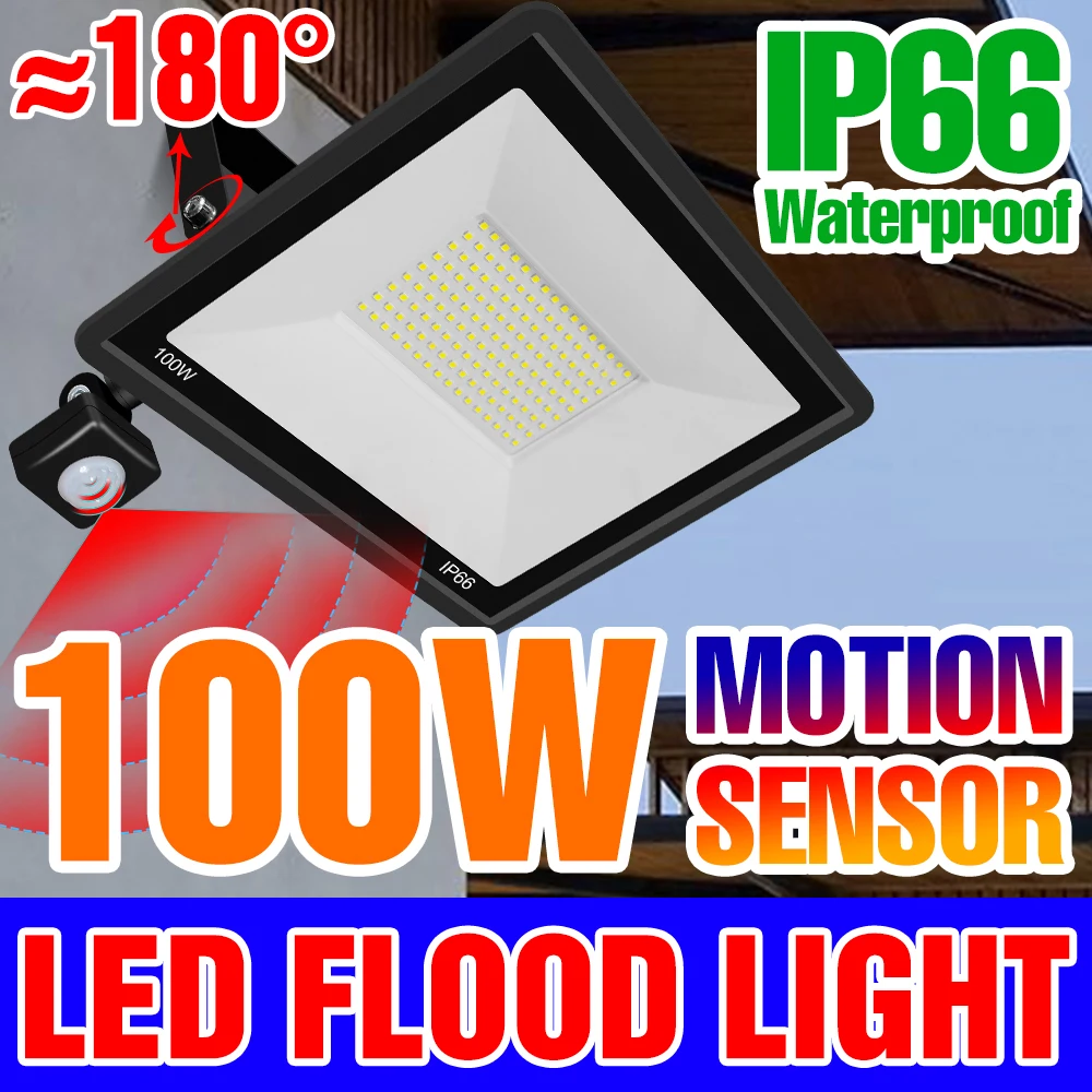220V-LED-Reflector-Flood-Lights-Outdoor-Spotlight-PIR-Motion-Sensor ...
