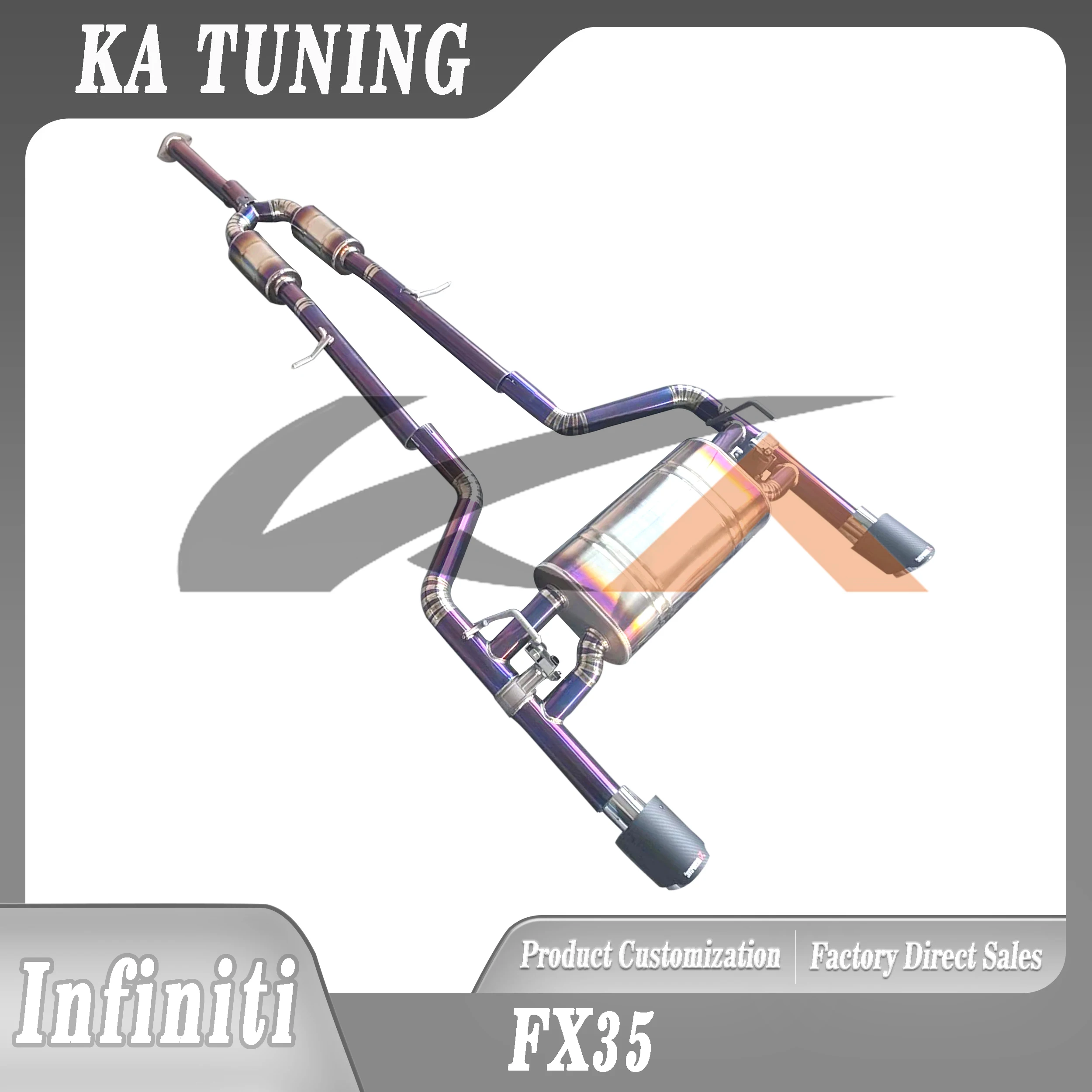KA Tuning exhaust system titanium alloy catback for Infiniti FX35 3.5 ...