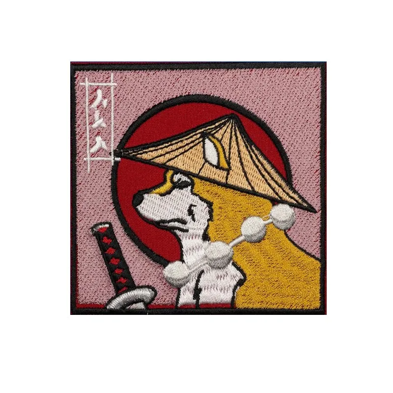 Japanese-Samurai-Cartoon-Embroidered-Patches-Iron-on-And-Hook-Loop ...