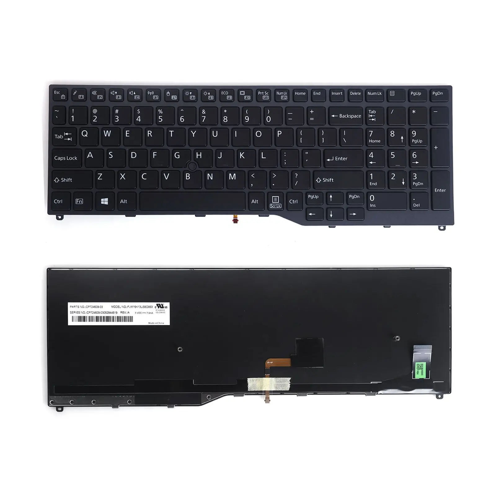 US Laptop Keyboard for Fujitsu Lifebook U747 U748 U749 E449 E548 Series ...