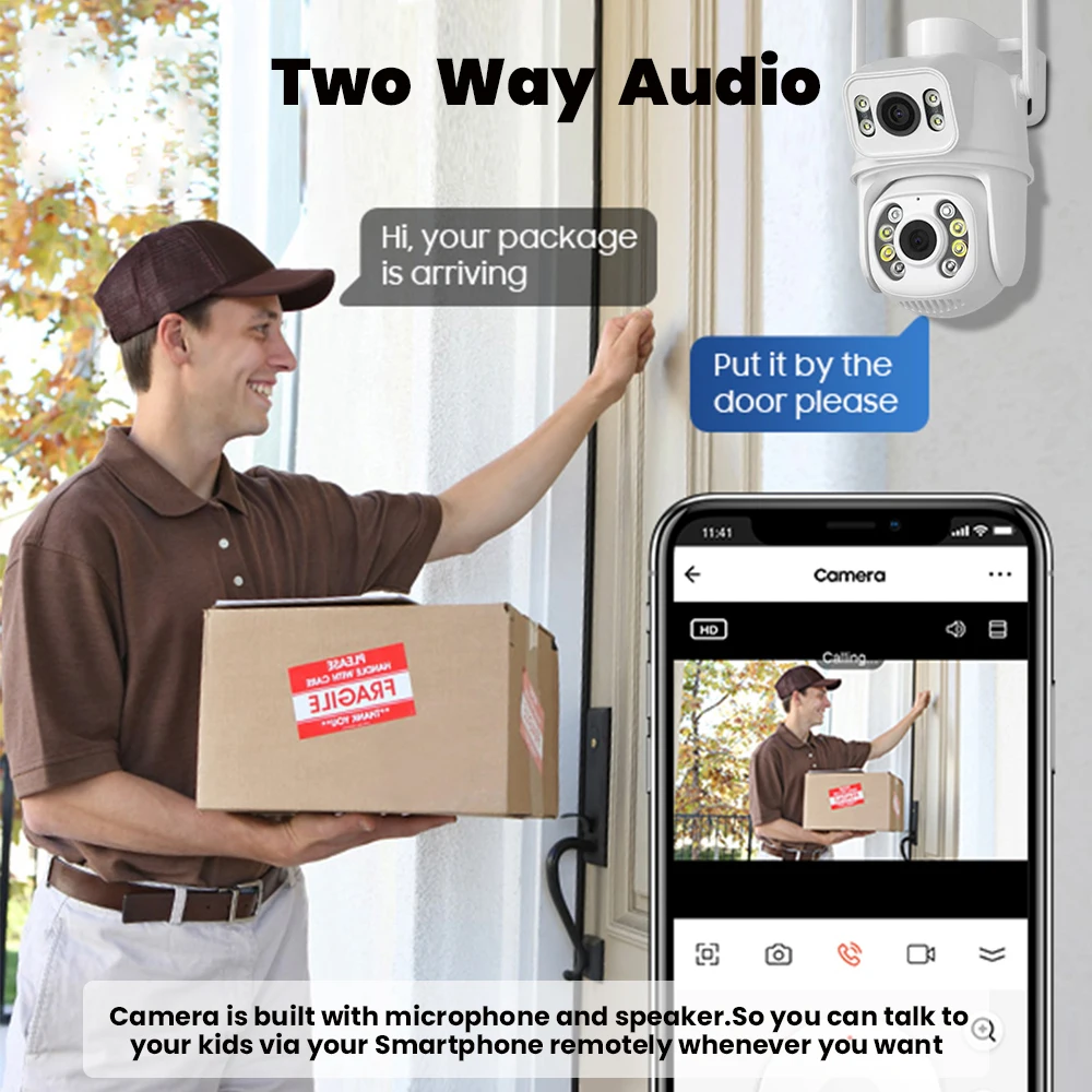 TAITAS 8MP 4K PTZ Wifi Camera Dual Lens Dual Screen Ai Human Detect Au ...