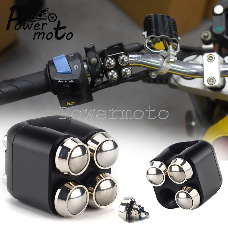 4 Button Motorcycle CNC Aluminum Hand Control Switch 7/8″ & 1″ Bars ...