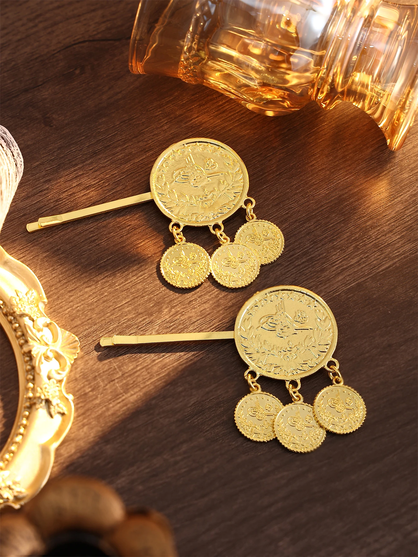 1 Piece of Luxurious Women's Hairpin, Turkish Coin-Shaped Hair ...