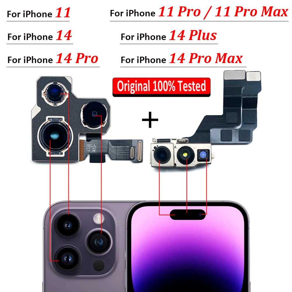 Original-100-Tested-For-iPhone-11-14-Pro-Max-Back-Rear-Camera-Module ...