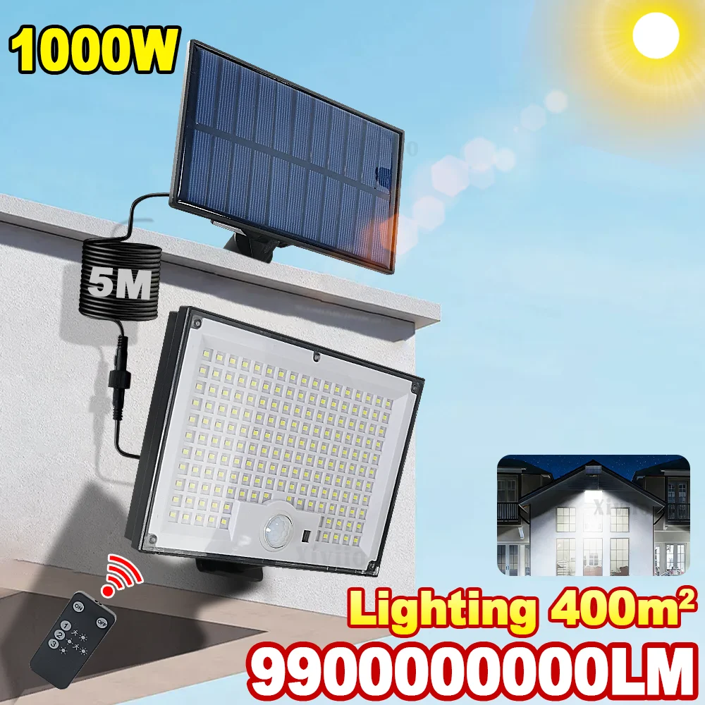 1000W Most Powerful Solar Split Lamps Human Motion Sensor Super Bright ...
