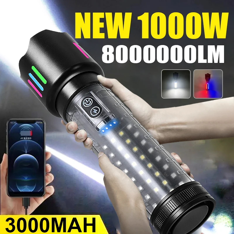 Ultra-Powerful-Flashlight-Fluorescent-Rechargeable-Torch-COB-Strong ...